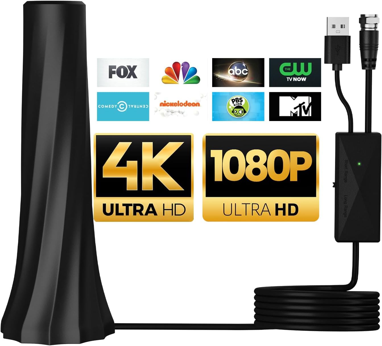 Amazon.com: GEARit High-Gain TV Antenna - Indoor Long Range HD TV ...