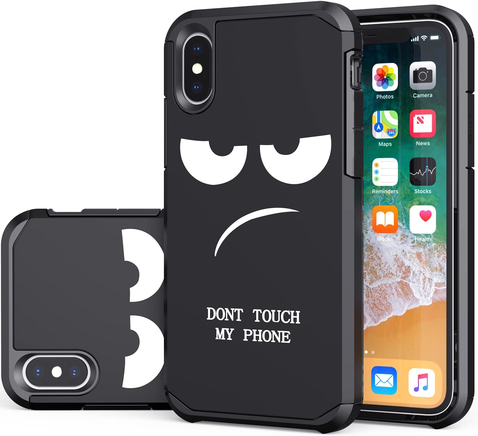 Amazon.com: LEEGU for iPhone XR Case, Cute [Don't Touch My Phone ...