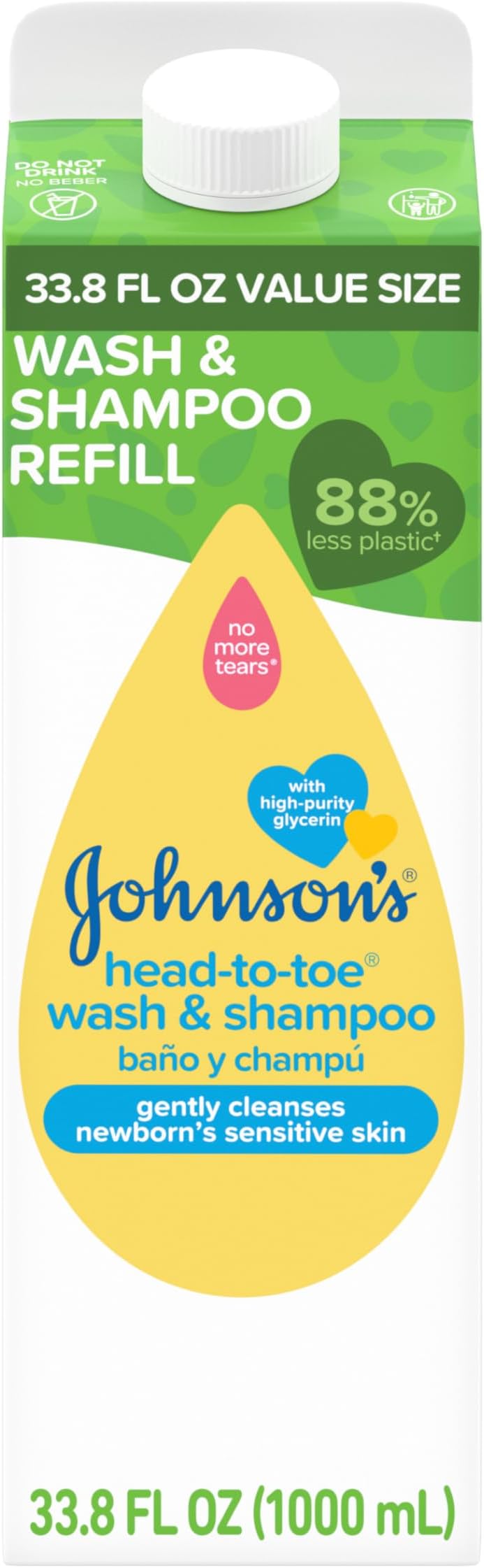 Amazon.com: Johnson's Tear Free Baby Shampoo, Free of Parabens ...