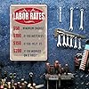 Amazon.com: Labor Rates Tin Sign Funny Mechanic Shop Metal Signs ...