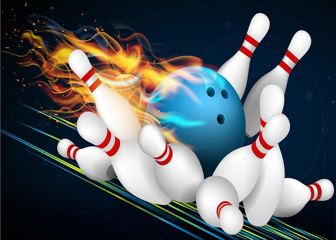 BELECO 5x4ft Fabric Bowling Backdrop for Photography Bowling Birthday ...