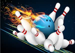 BELECO 5x4ft Fabric Bowling Backdrop for Photography Bowling Birthday ...
