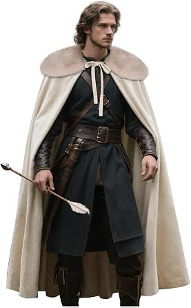 Amazon.com: Joukavor Renaissance Velvet Cape with Viking Fur Collar for ...