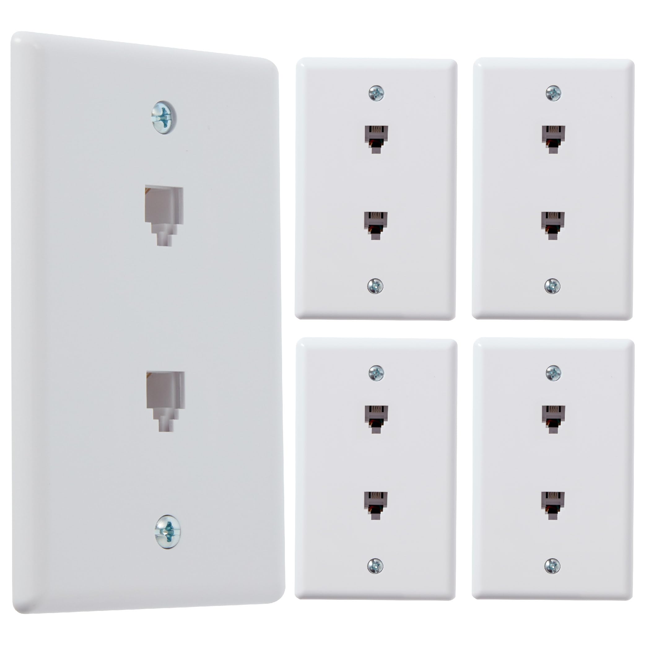 Newhouse Hardware 2-Port Telephone Jack Wall Plate, 6P4C, for RJ11 ...