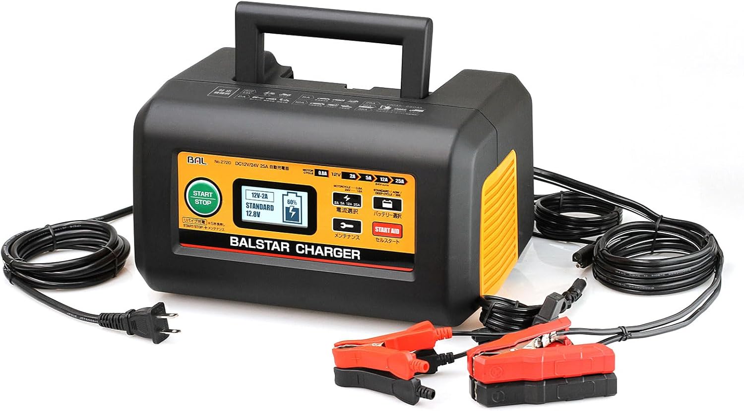 Amazon.co.jp: BAL 12V/24Vバッテリー充電器 BALSTAR CHARGER No.2720 : 車＆バイク
