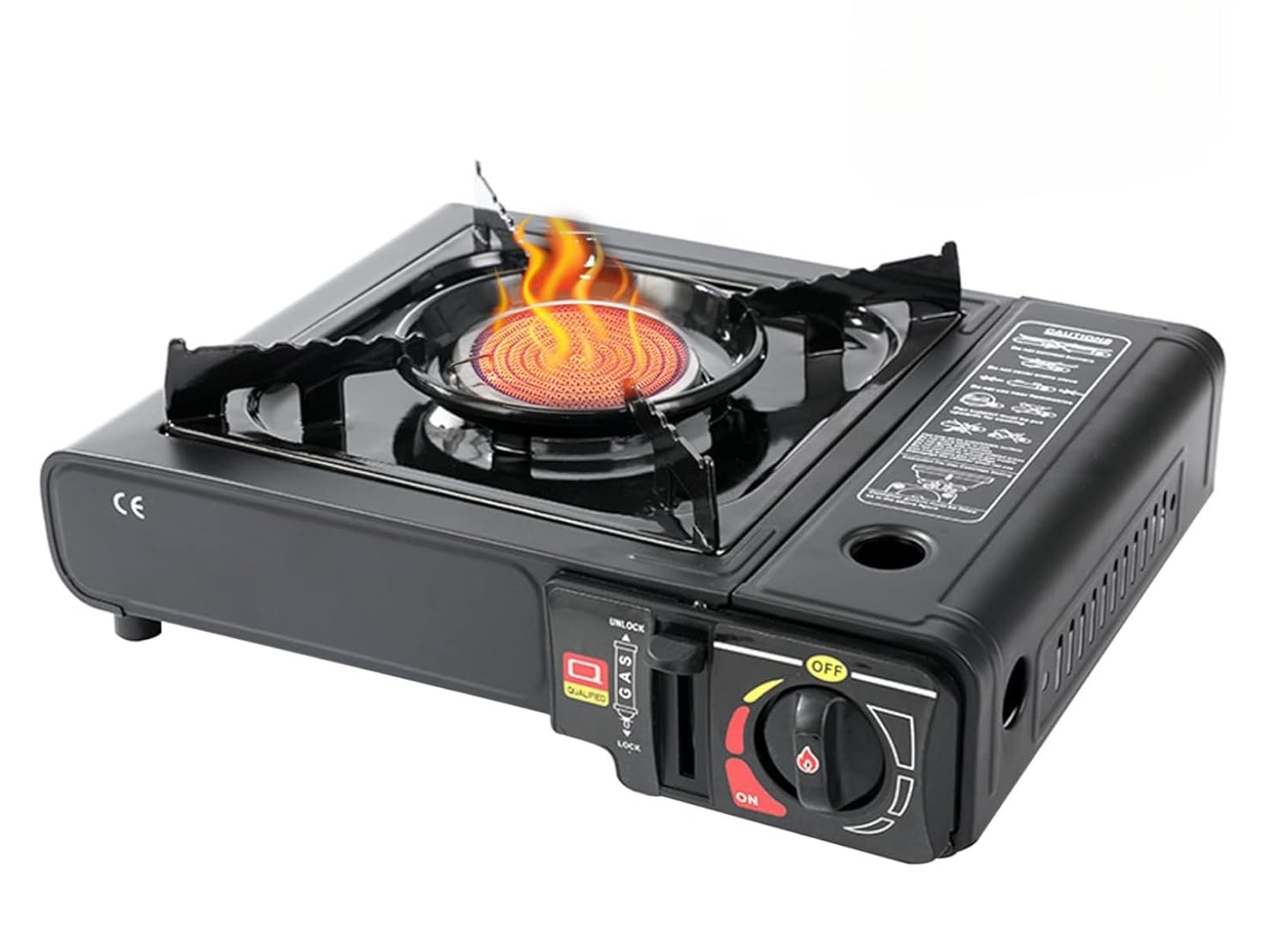 Burner Butane Stove Push-Button Starter Temperature Control Portable ...