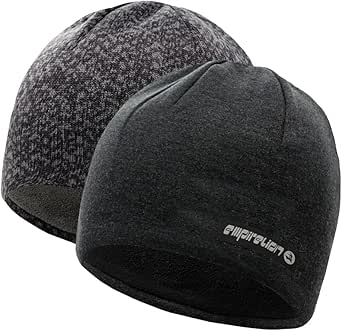 EMPIRELION Softshell Fleece Lined Beanie Hats Winter Warm Running Skull ...