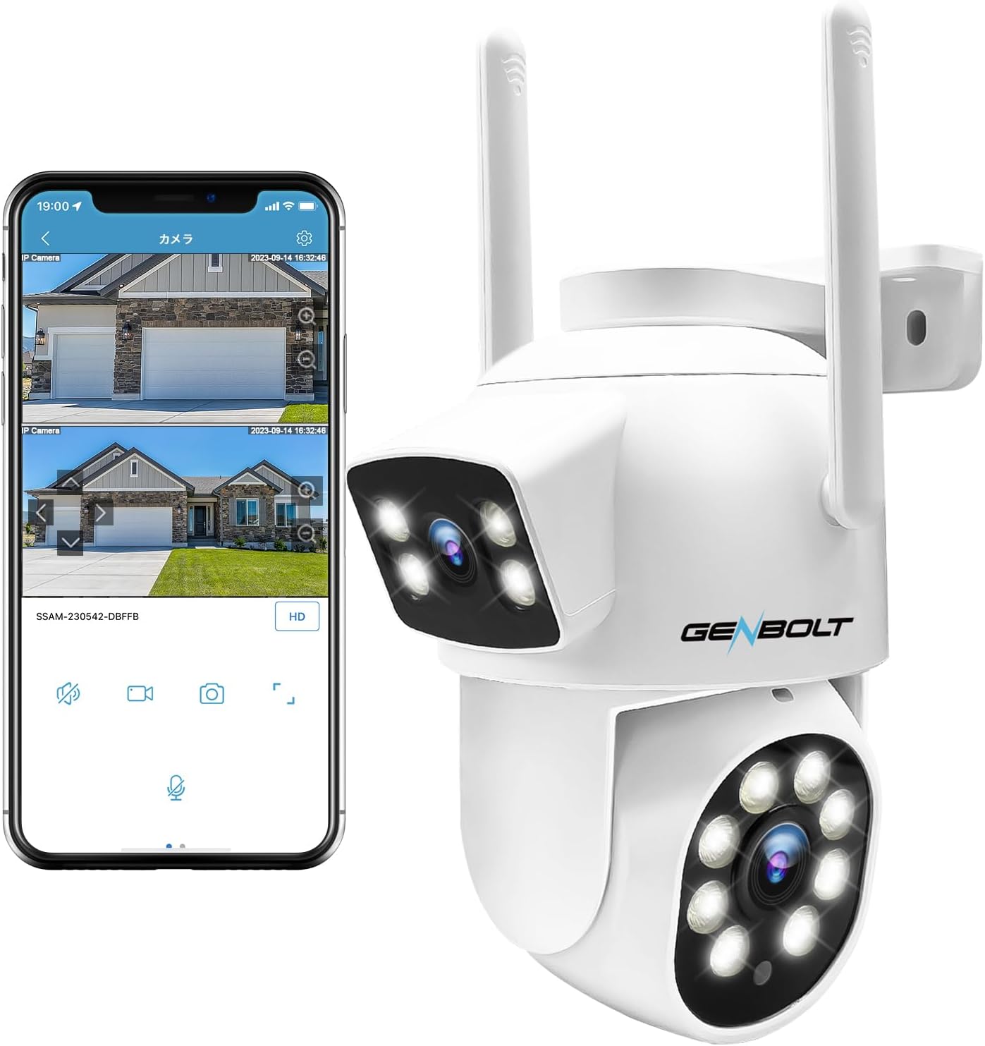 Amazon.com: GENBOLT PTZ WiFi Security Camera Outdoor with Dual Lens ...
