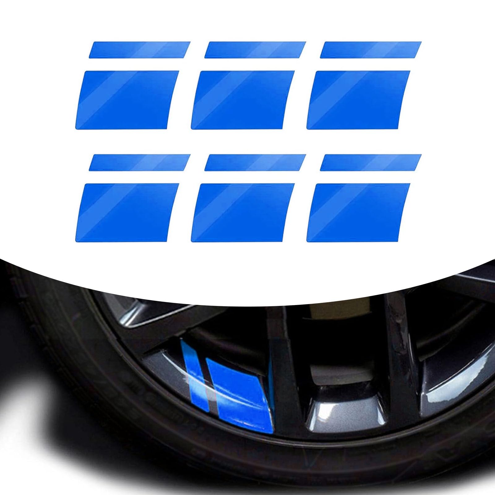Snapklik.com : Nowkont Pack-6 Car Wheel Rim Reflective Sticker, 3.93 X ...