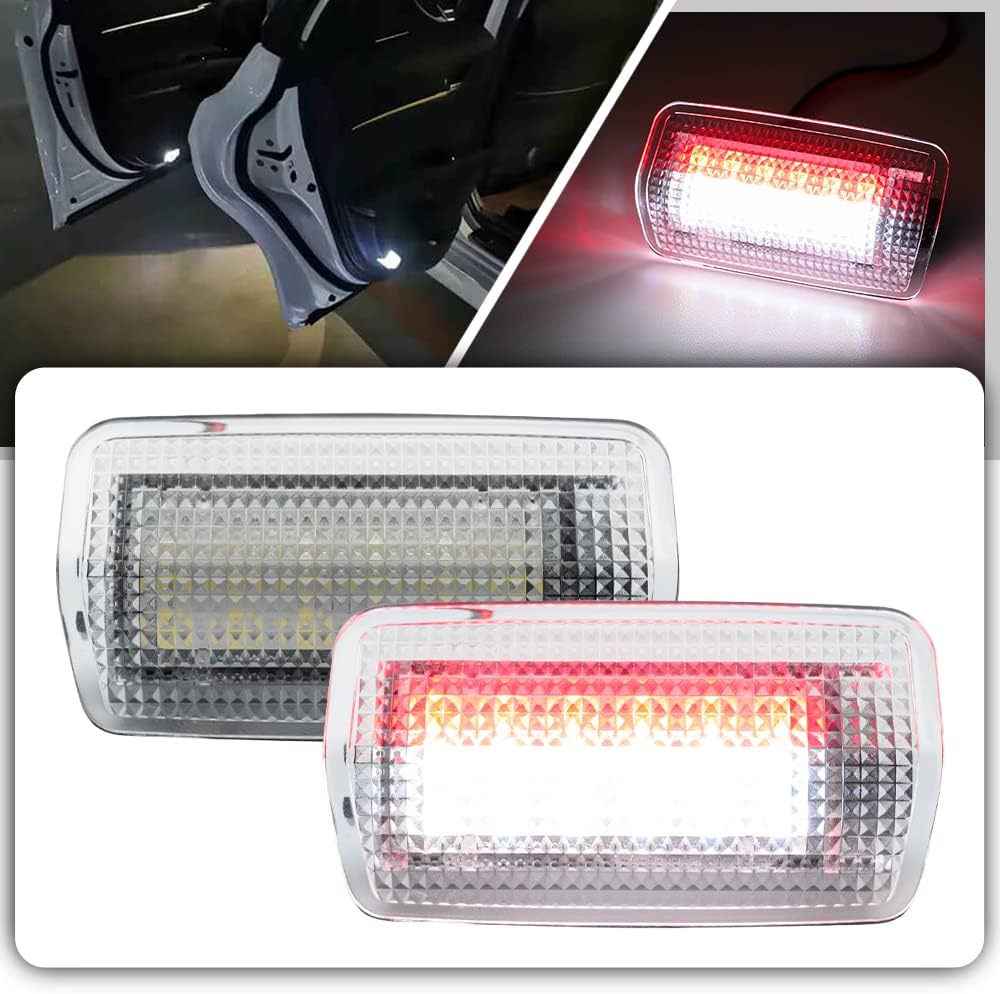 Amazon.com: nsautolighting 2pcs Full LED Red/White Courtesy Door Lights ...