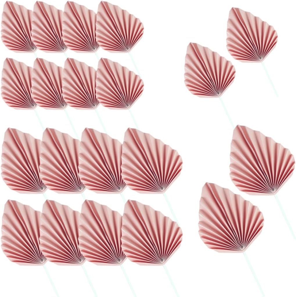Amazon.com: Paper Palm Fan Cake Topper Palm Leaf Cupcake Topper Party ...