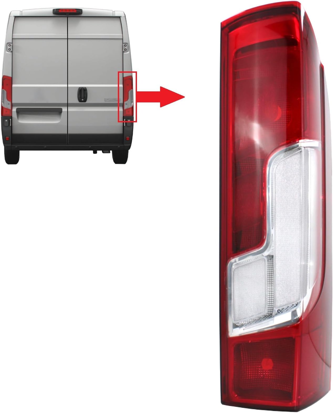 BIAREN Rear Right Tail Light Lamp Lens For Peugeot Boxer Citroen Relay ...
