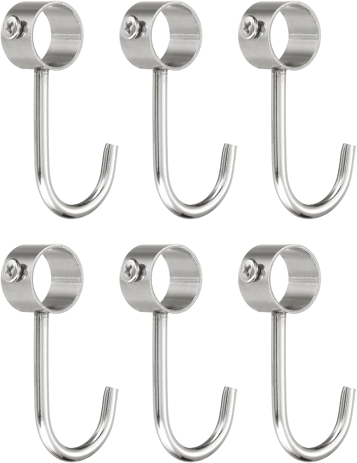 Amazon.com: uxcell 6Pcs Pipe Rod Hooks, Stainless Steel 19mm/0.75 ...
