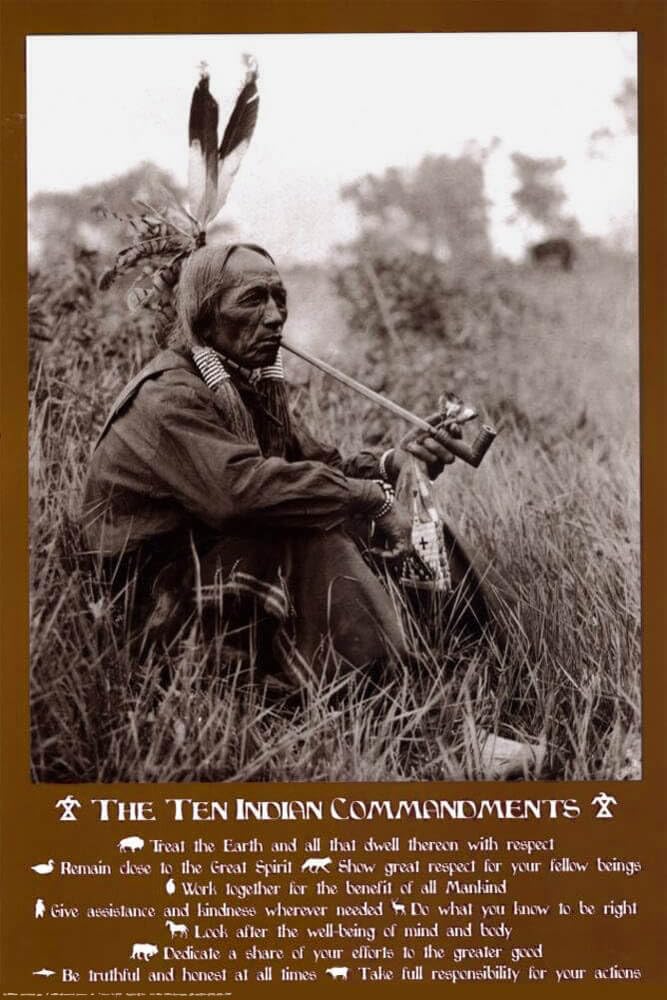 Amazon.com: Studio B Laminated Ten Indian Commandments Native American ...