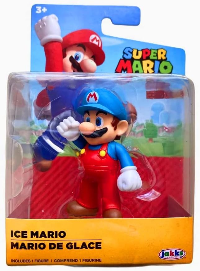 Amazon.com: Super Mario Action Figure 2.5 Inch Ice Mario Collectible ...
