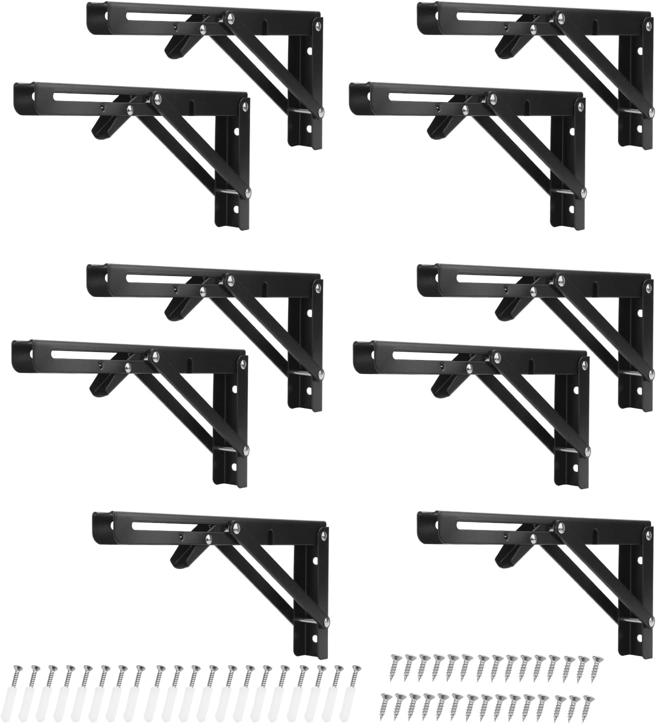 Amazon.com: 5 Pairs (10 PCS) 10 Inch Folding Shelf Brackets,Metal ...