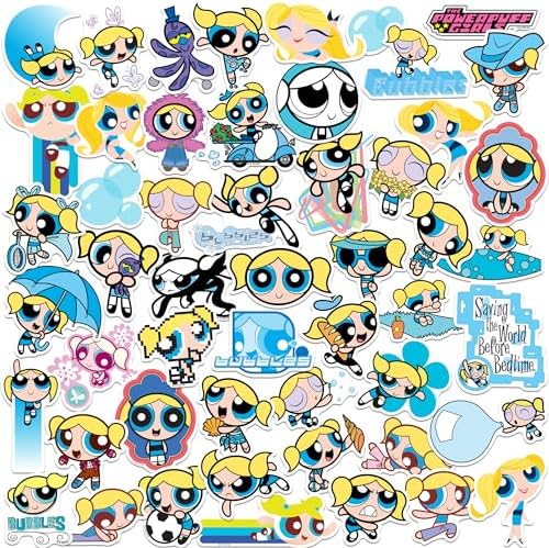 Amazon.com: Powerpuff Girls Bubbles 50ct Vinyl Large Deluxe Stickers ...