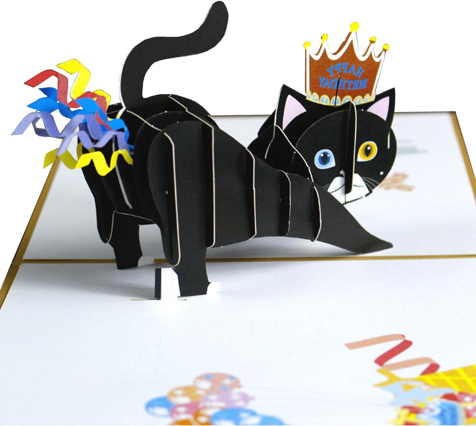 Amazon.com : DUBRIX Pop Up 3D Funy Kitten Birthday Cards pop up ...