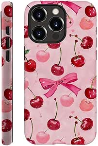 Amazon.com: DAIZAG Case Compatible with for iPhone 15 Pro,Cherry Pink Bow Ribbon Phone Case for ...