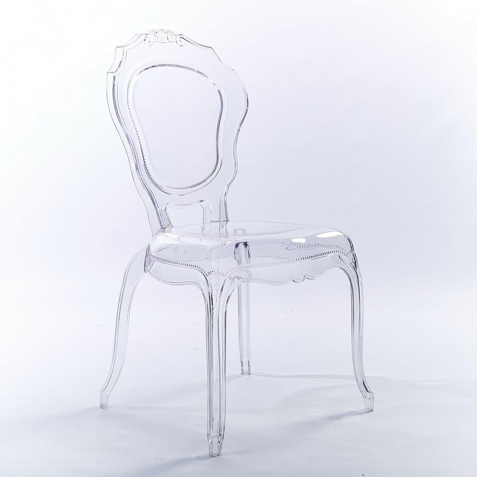 BOOSDEN Clear Acrylic Chiavari Wedding Chairs, Transparent Stackable ...