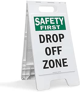 Amazon.com: SmartSign 25 x 12 inch “Safety First - Drop Off Zone” Two ...