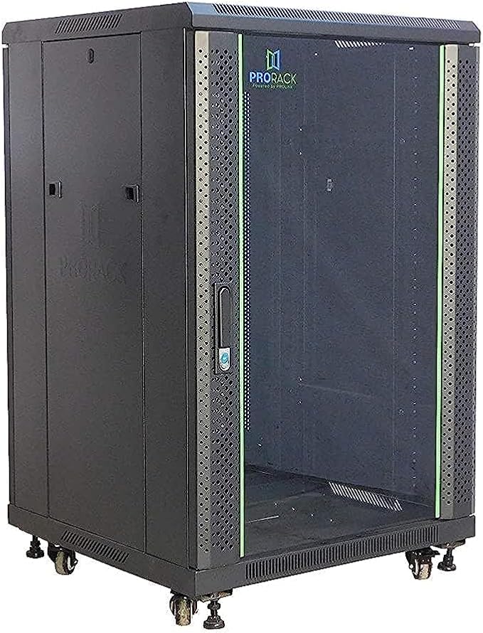 ProRack 18U 600*600 Standing Network Rack with glass door, 1 fan, 1 ...