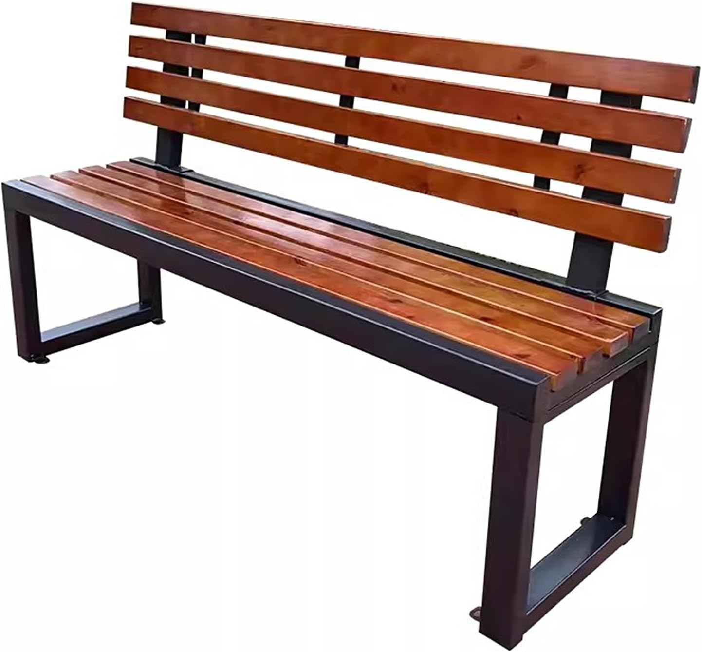 Amazon.com: LLZJDDPLY Outdoor Bench Metal with Back, Garden Bench Front ...