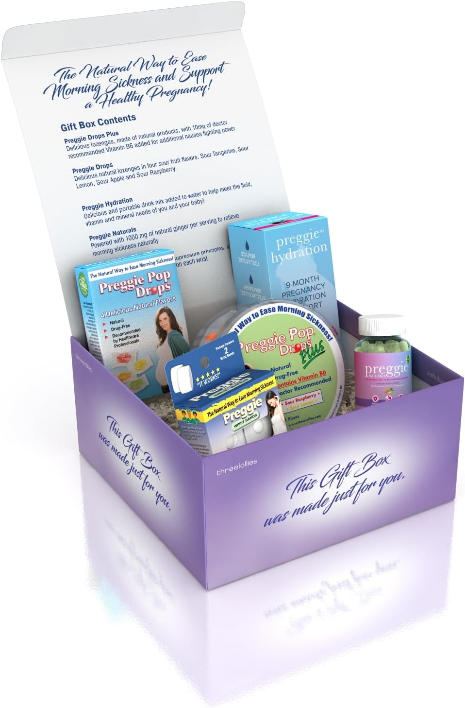 Amazon.com: Three Lollies Preggie Gift Box - Natural, Pregnancy Nausea ...