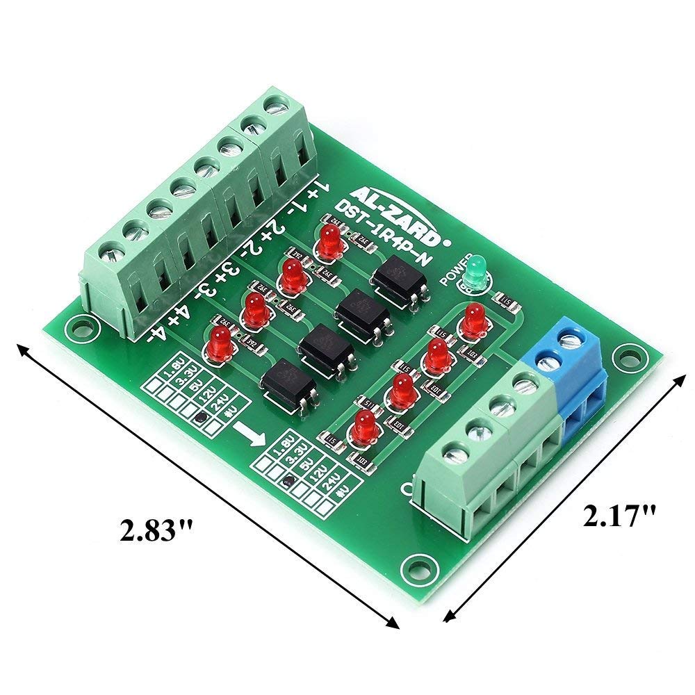 Icstation 4 Channel Voltage Level Translator Opto Isolator Board PNP ...