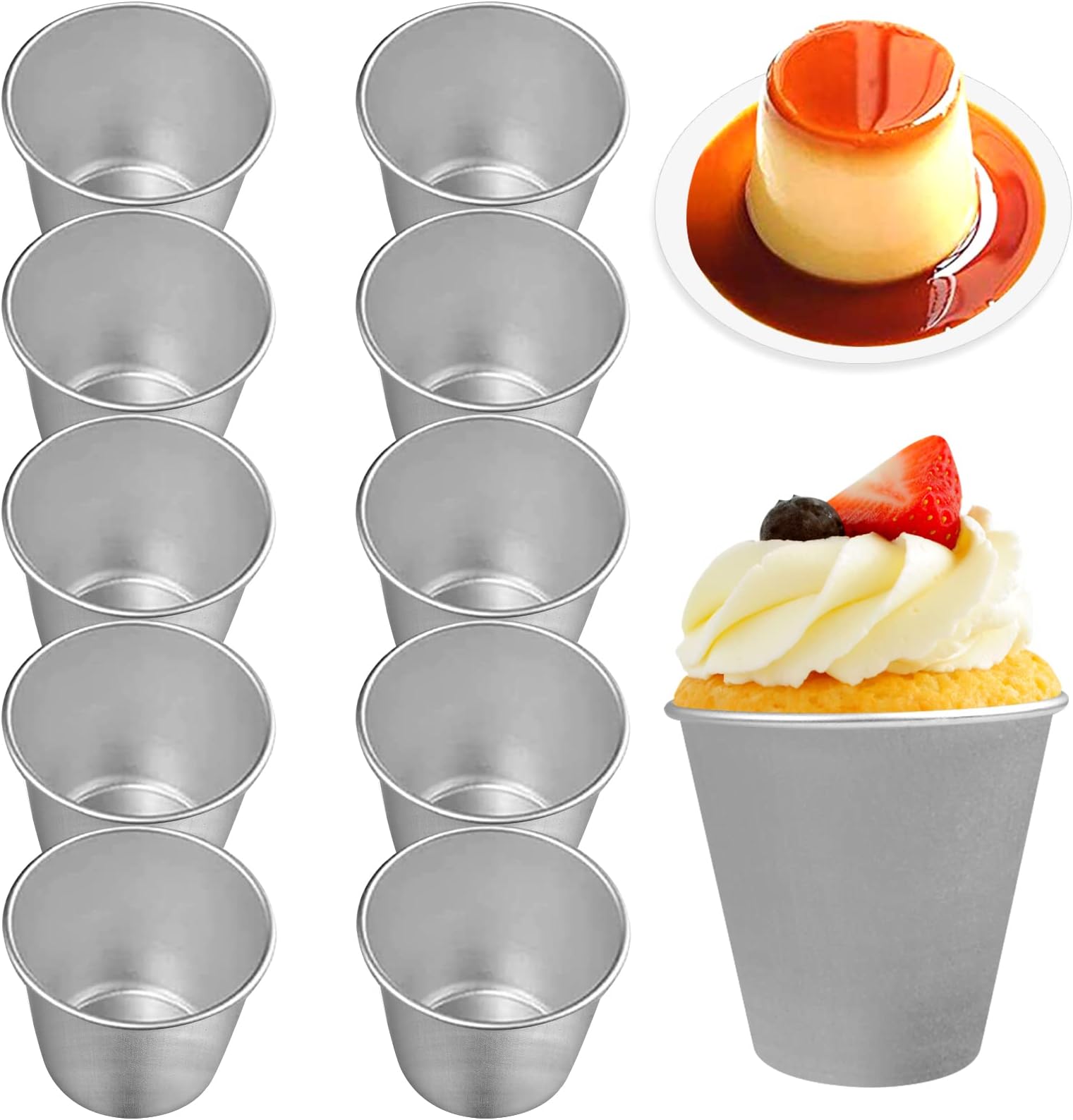 lakeland Mini Pudding Basins, Aluminium - Set of 4 Individual Tins ...
