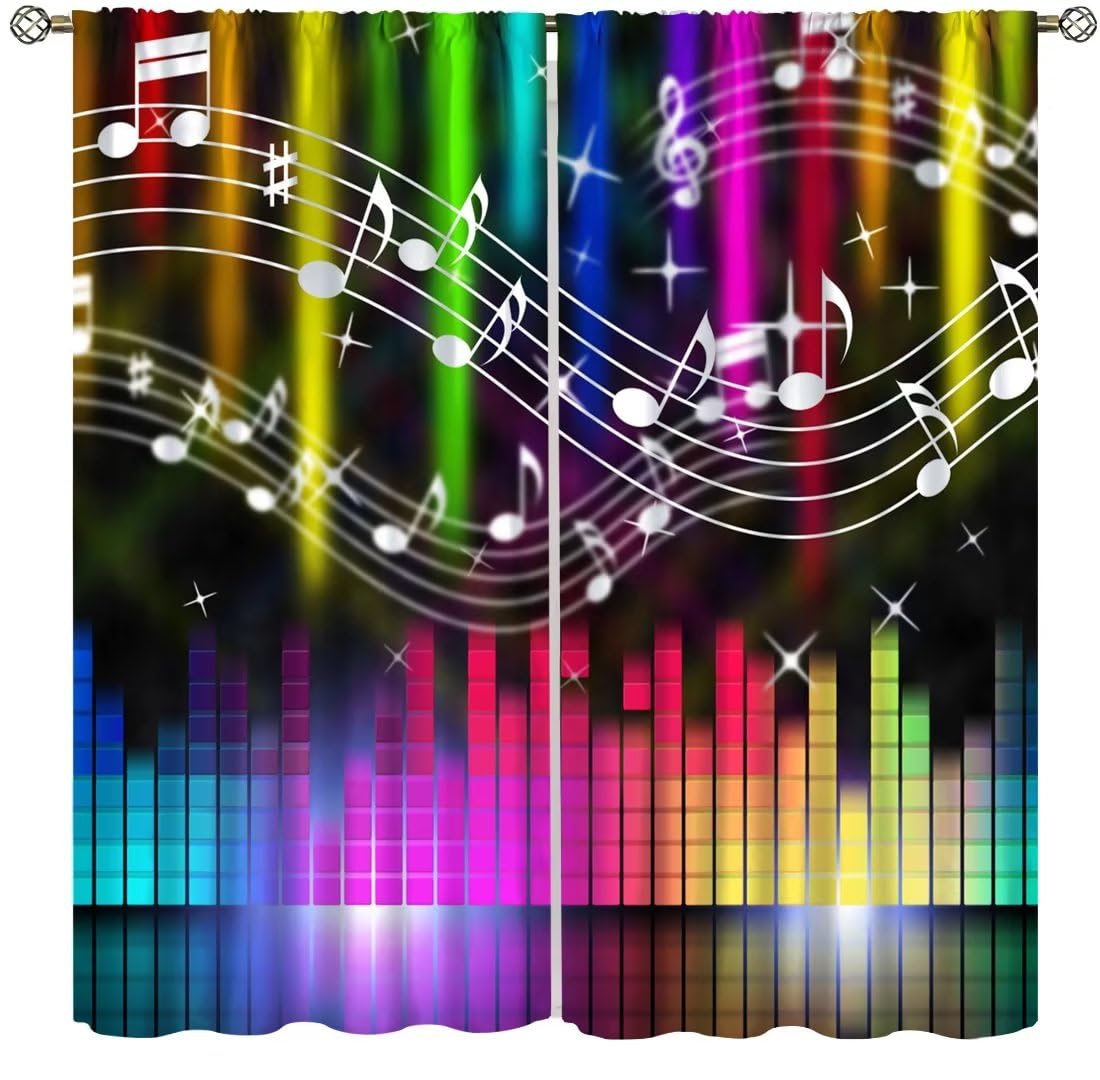 Amazon.com: Music Window Curtain,Sound Ar Music Equalizer Note Colorful ...