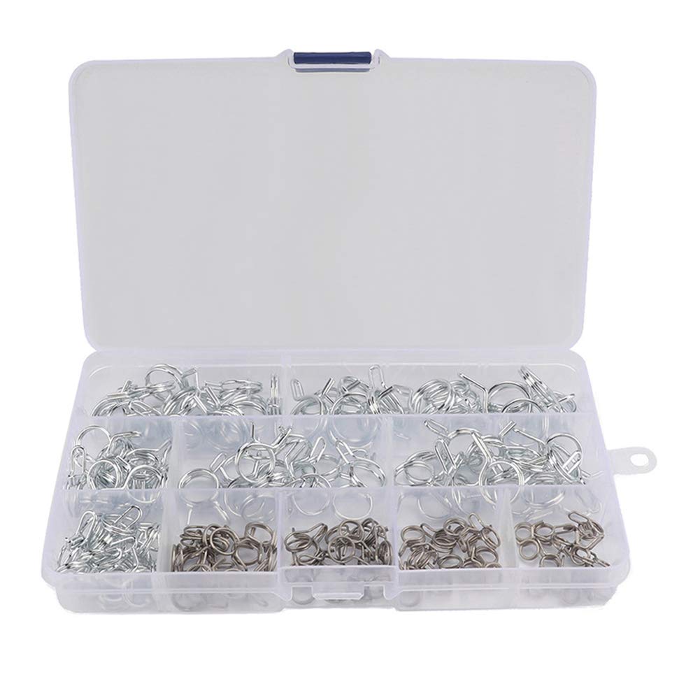 Buy 150 Pieces Double Wire Hose Clamp 10 Values Sizes Hose Clamp Kits ...