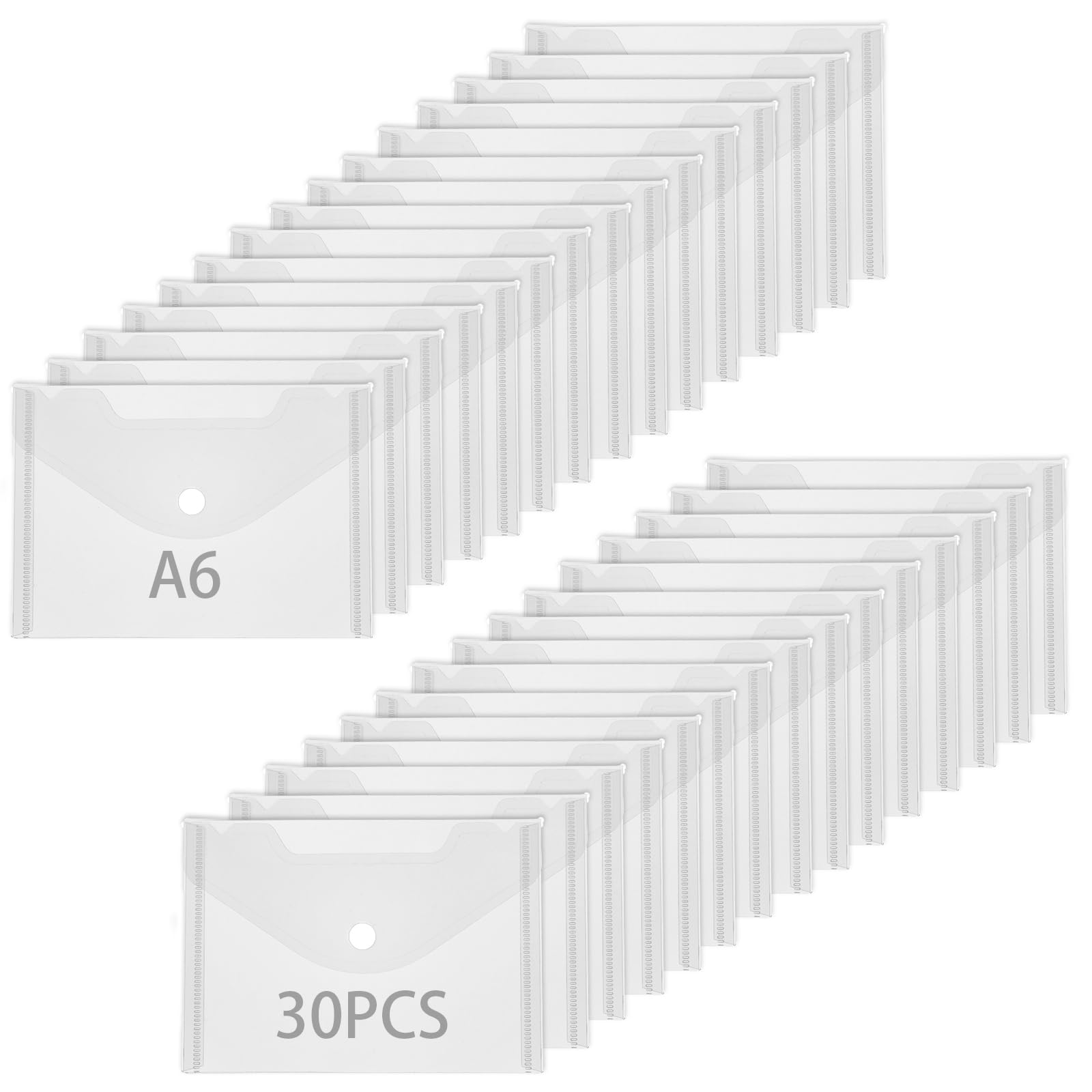 SHUESS 30 Pcs Plastic Wallets A6 - A6 Plastic Envelopes - Small Plastic ...