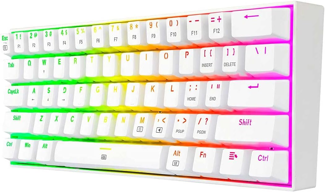 Amazon.com: Redragon K630 Dragonborn White - Mechanical Gaming Keyboard ...