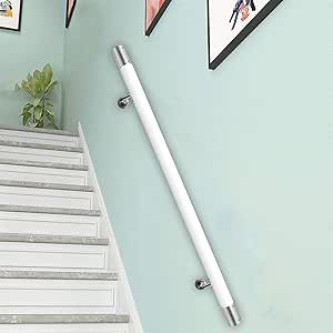 White Wooden Handrails for Stairs Wall Mounted Anti Slip Handrail ...