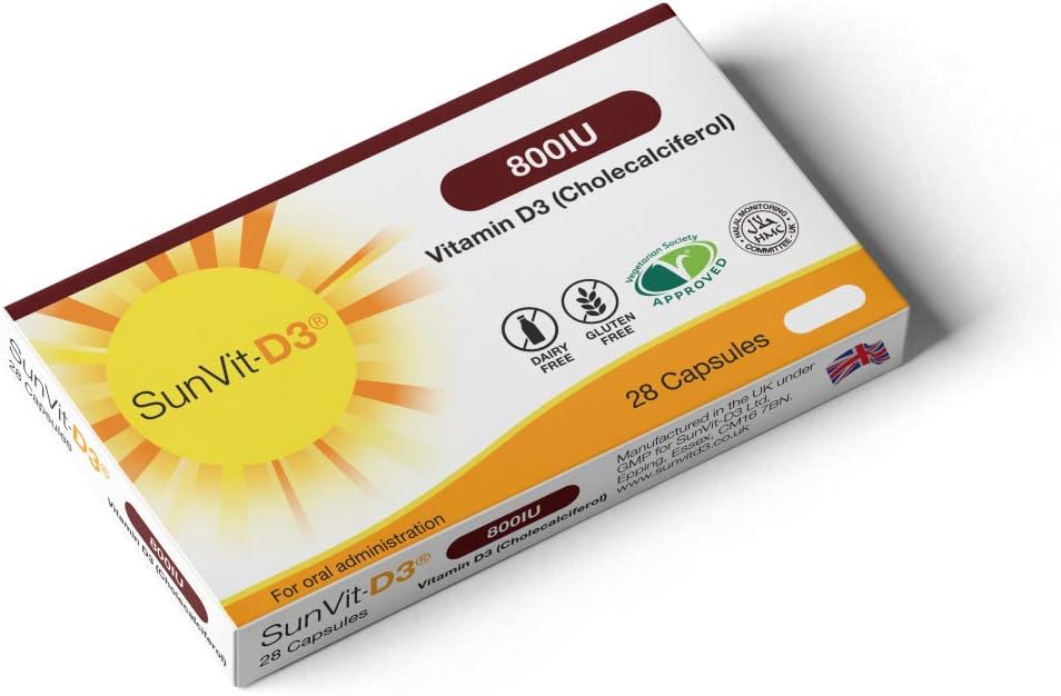 SunVit-D3 800iu Vitamin D – Halal & Vegetarian Approved (Capsules ...