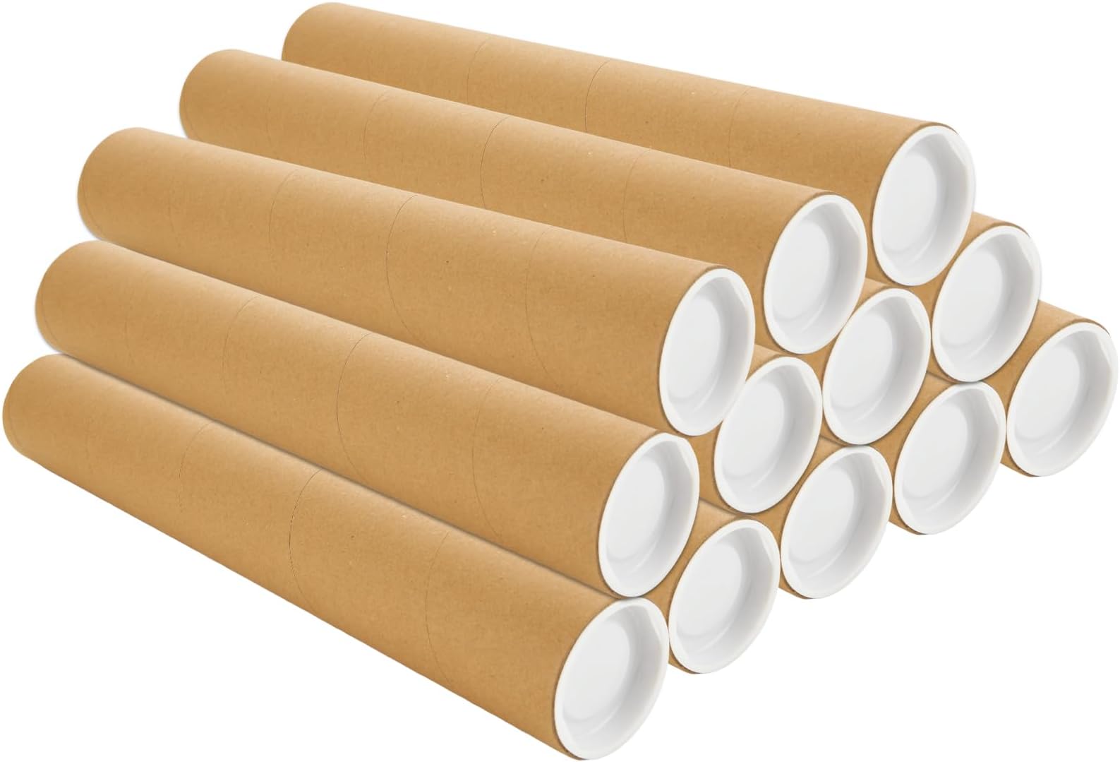 Amazon.com : ABuff 12 Pack Mailing Tubes with Caps, 2x15 Inch Kraft ...