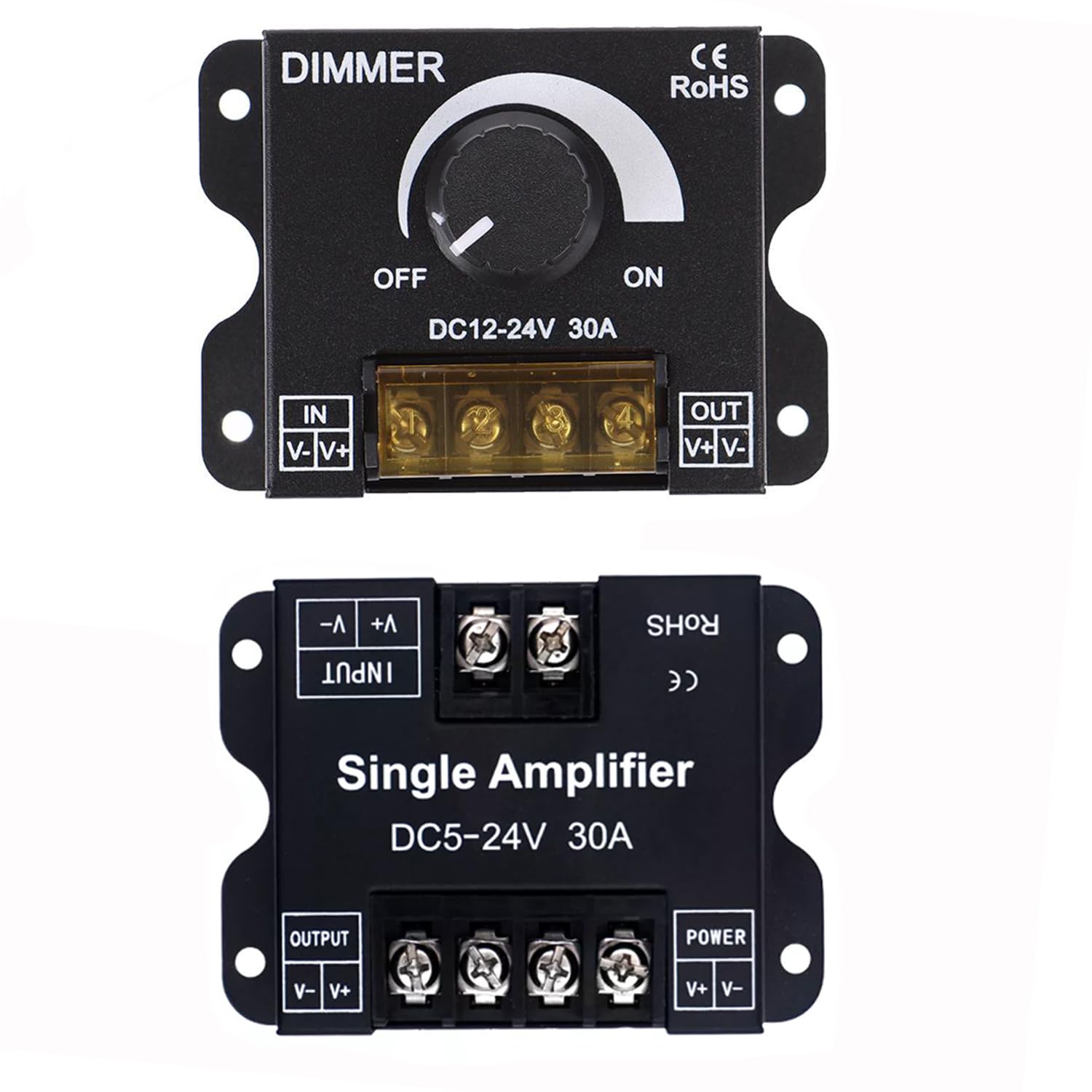 LED Dimmer with Single Amplifier 30A DC 5-24V High Power Data Signal ...