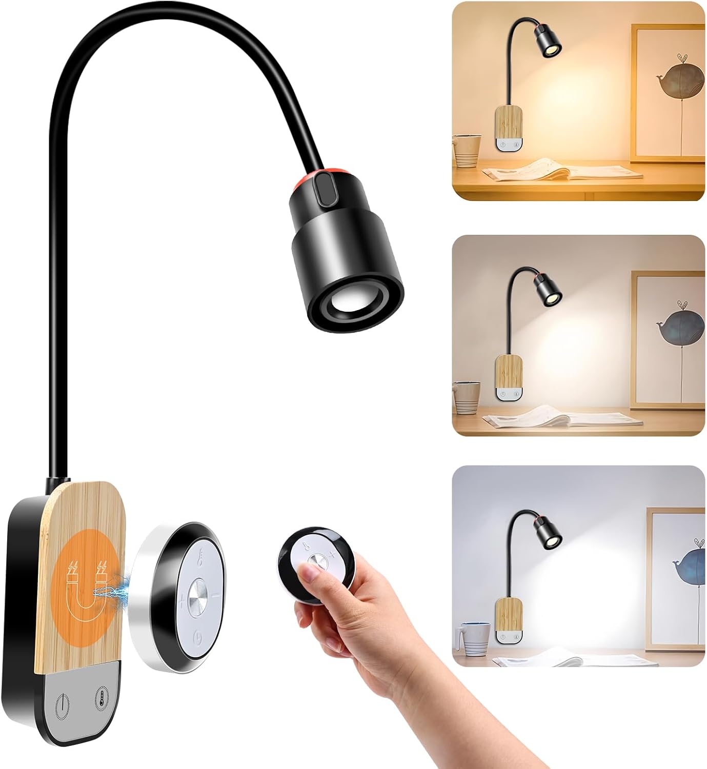 Osuke LED Wall Mounted Reading Light, Book Light for Reading in Bed ...