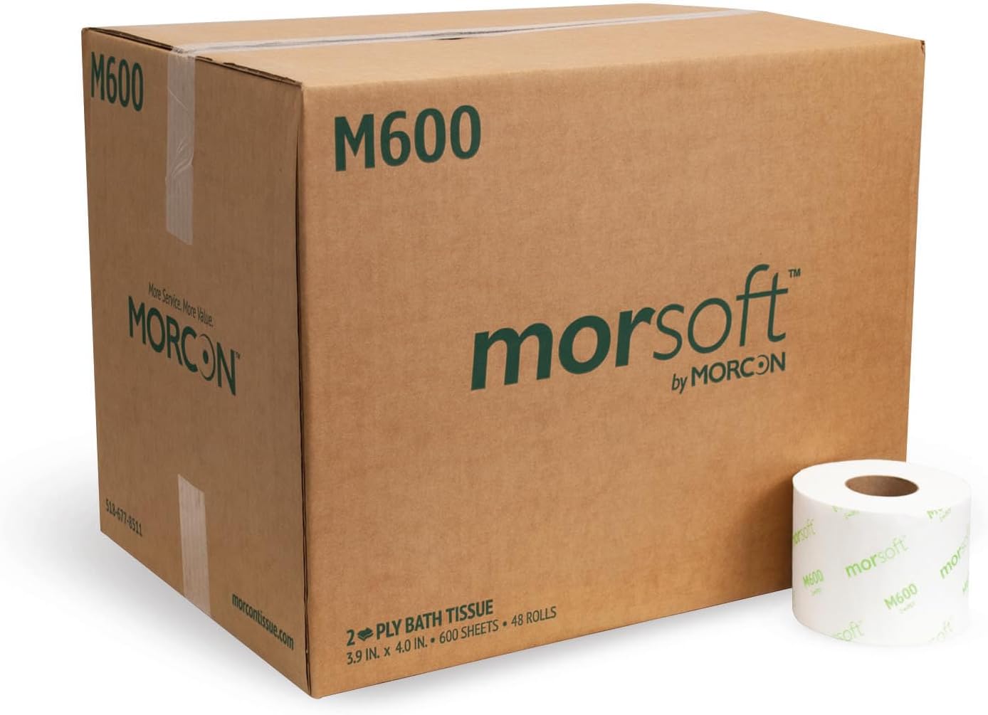 Amazon.com: Morsoft by Morcon M600 Bath Tissue, 2-Ply, 3.9 x 3.75in ...