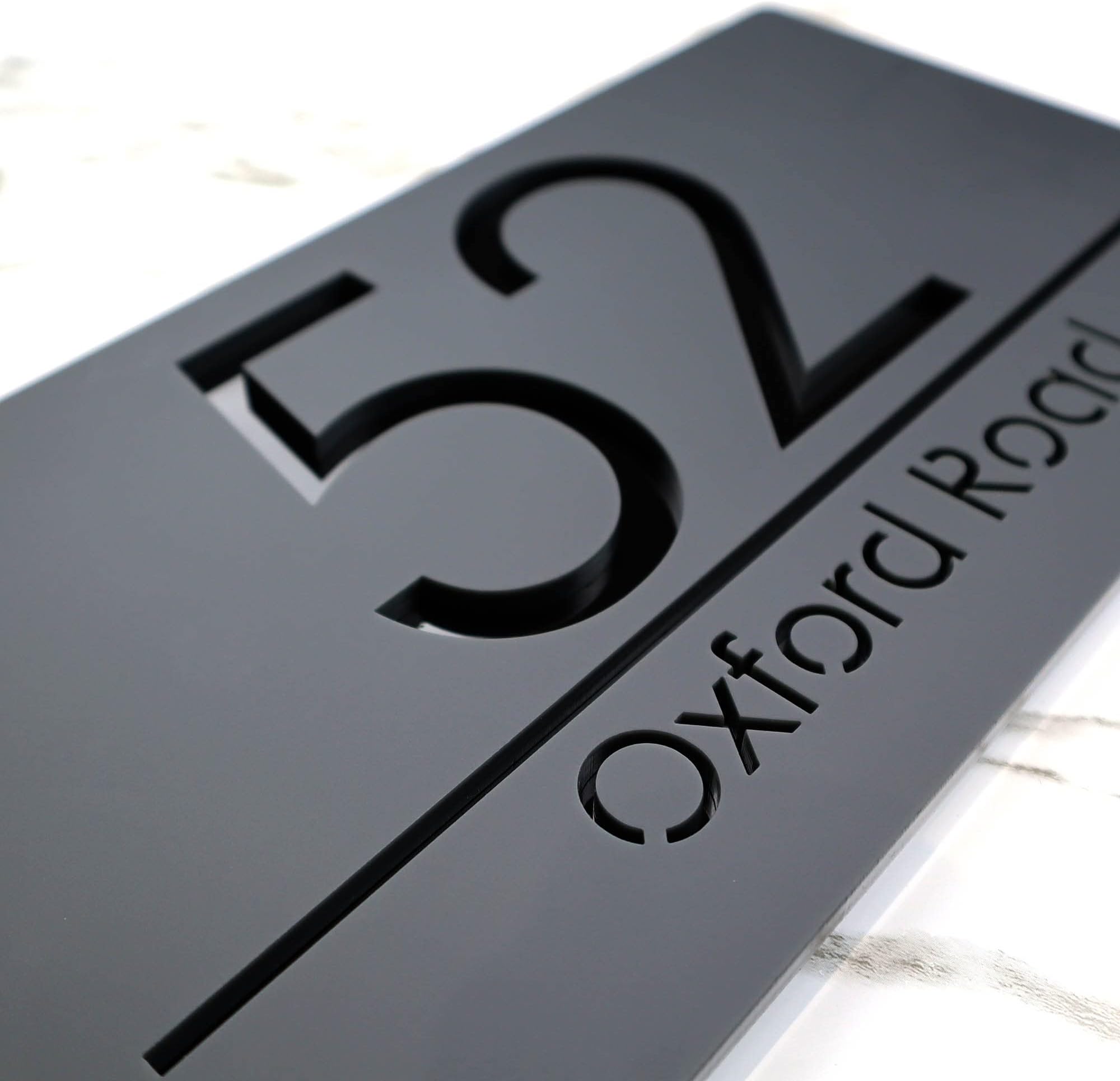 K Smart Sign | Bellisima H3 F31 | Matt Dark Gray Personalised House ...
