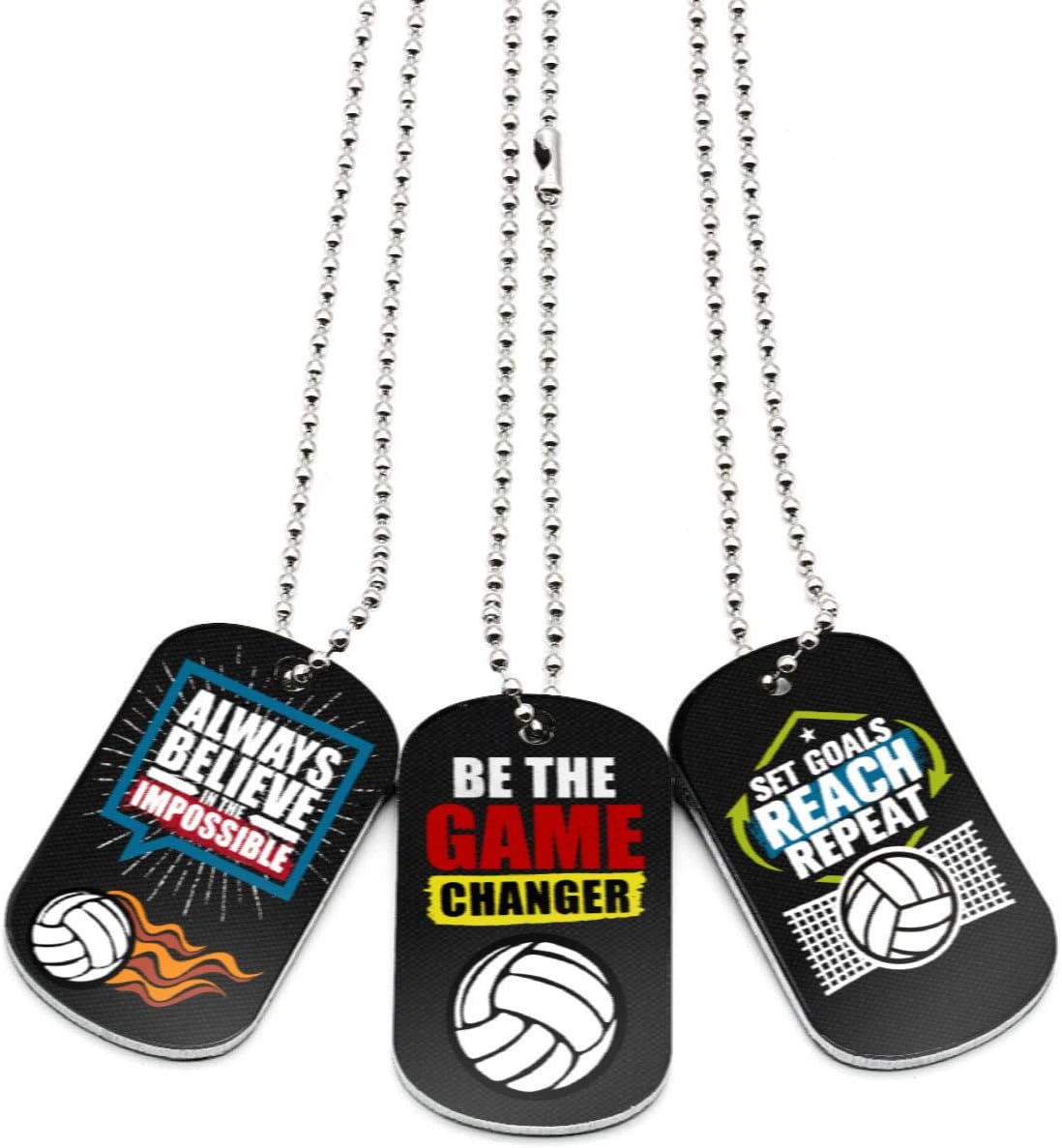 Amazon.com: Inkstone Volleyball Dogtag Necklaces | Motivational Be The ...