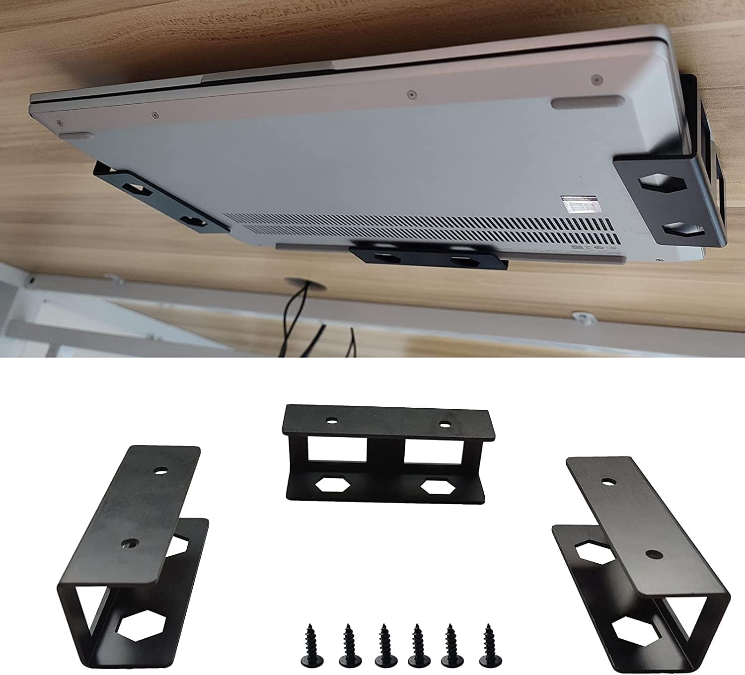 Goorder Under Desk Laptop Mount, Metal Under Desk Laptop Storage Holder ...