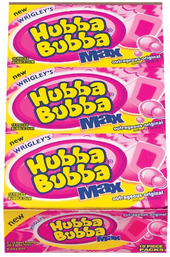 Amazon.com : Hubba Bubba Max Bubble Gum, Original, 10-Piece Packs (Pack ...