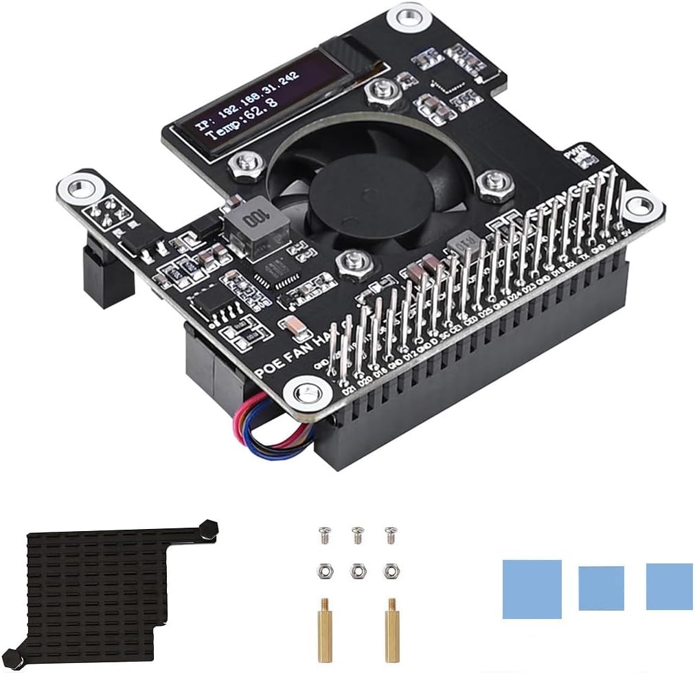 Amazon.com: Waveshare PoE HAT (F) Compatible with Raspberry Pi 5, High Power, Onboard Cooling ...
