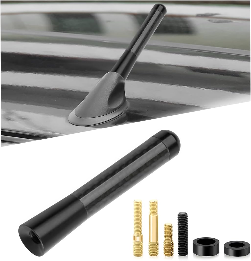 Amazon.com: Gasedin Car Short Antenna, 3.14" Carbon Fiber Antennas ...