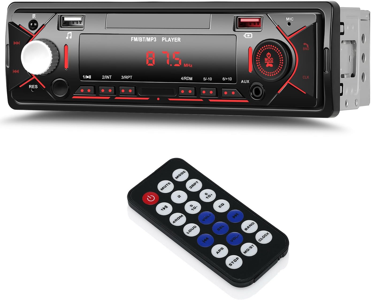 Amazon.com: Single Din Car Stereo Bluetooth: 1-Din Car Radio Receiver ...