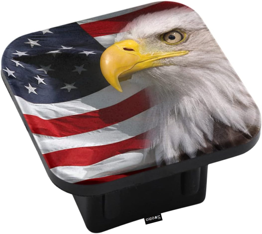 Amazon.com: Swono Bald Eagle American Flag Tow Trailer Hitch Cover Plug ...