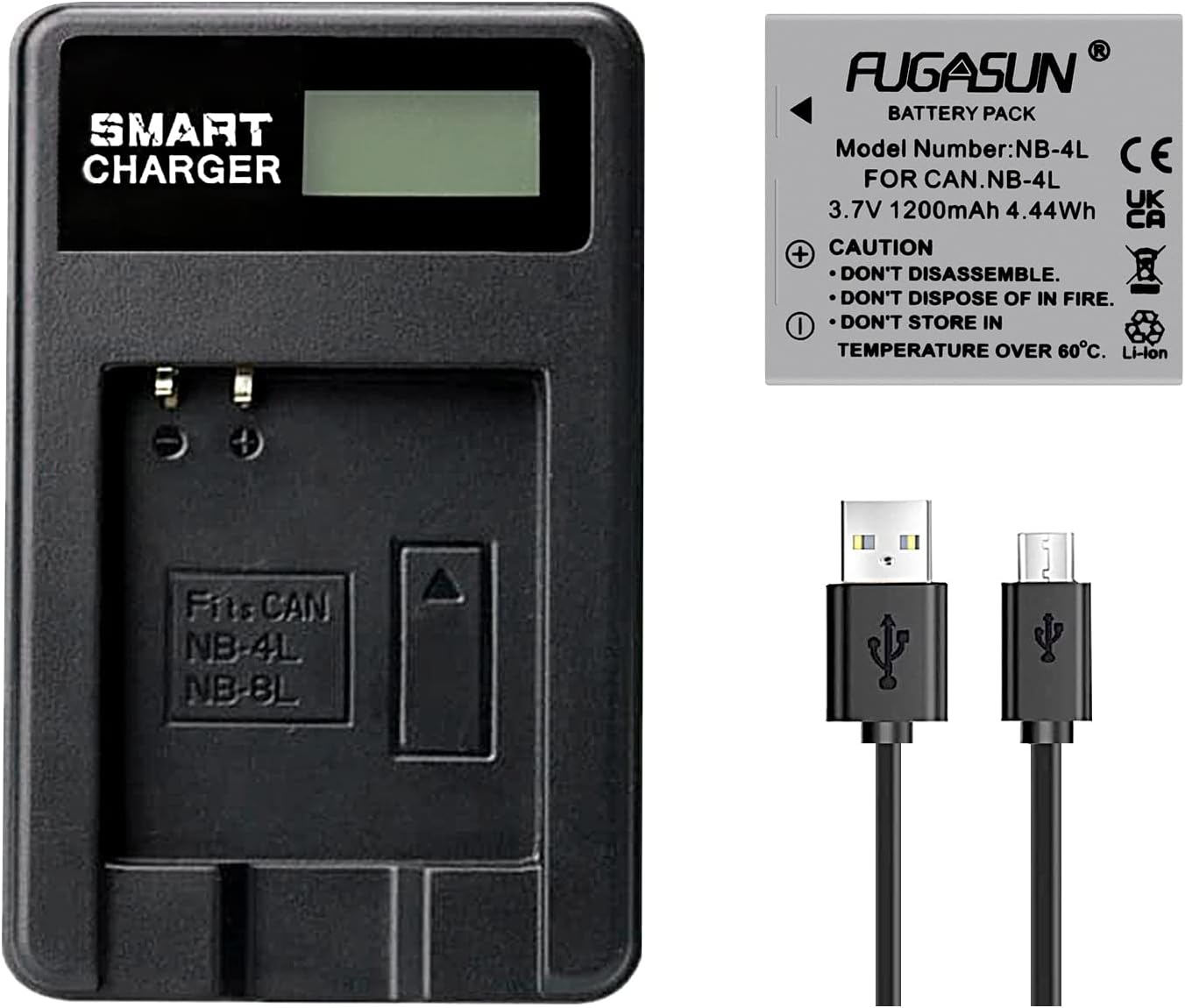 1 pcs 1200mAh NB-4L NB4L Battery with LCD Single Charger for Canon IXUS ...