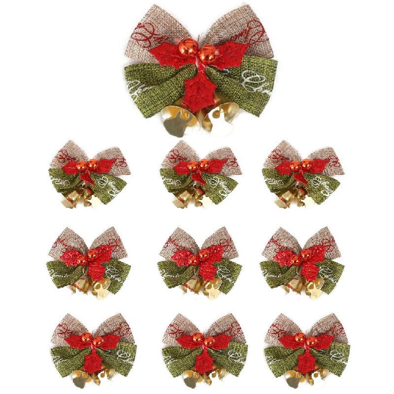 Amazon.com: 10pcs 2inch Mini Christmas Bow Decorations Green & Red ...